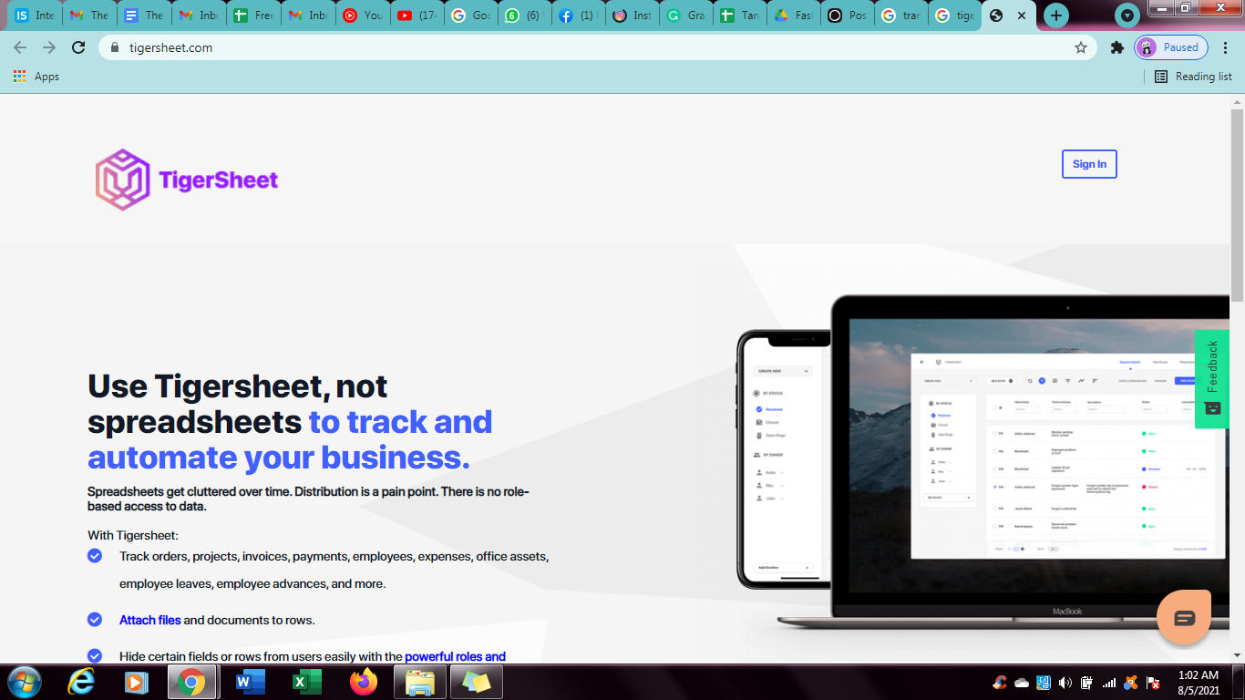 IT - TigerSheet - Custom Software for Business